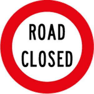 Road Closed Sign – Level 1 | Highway 1