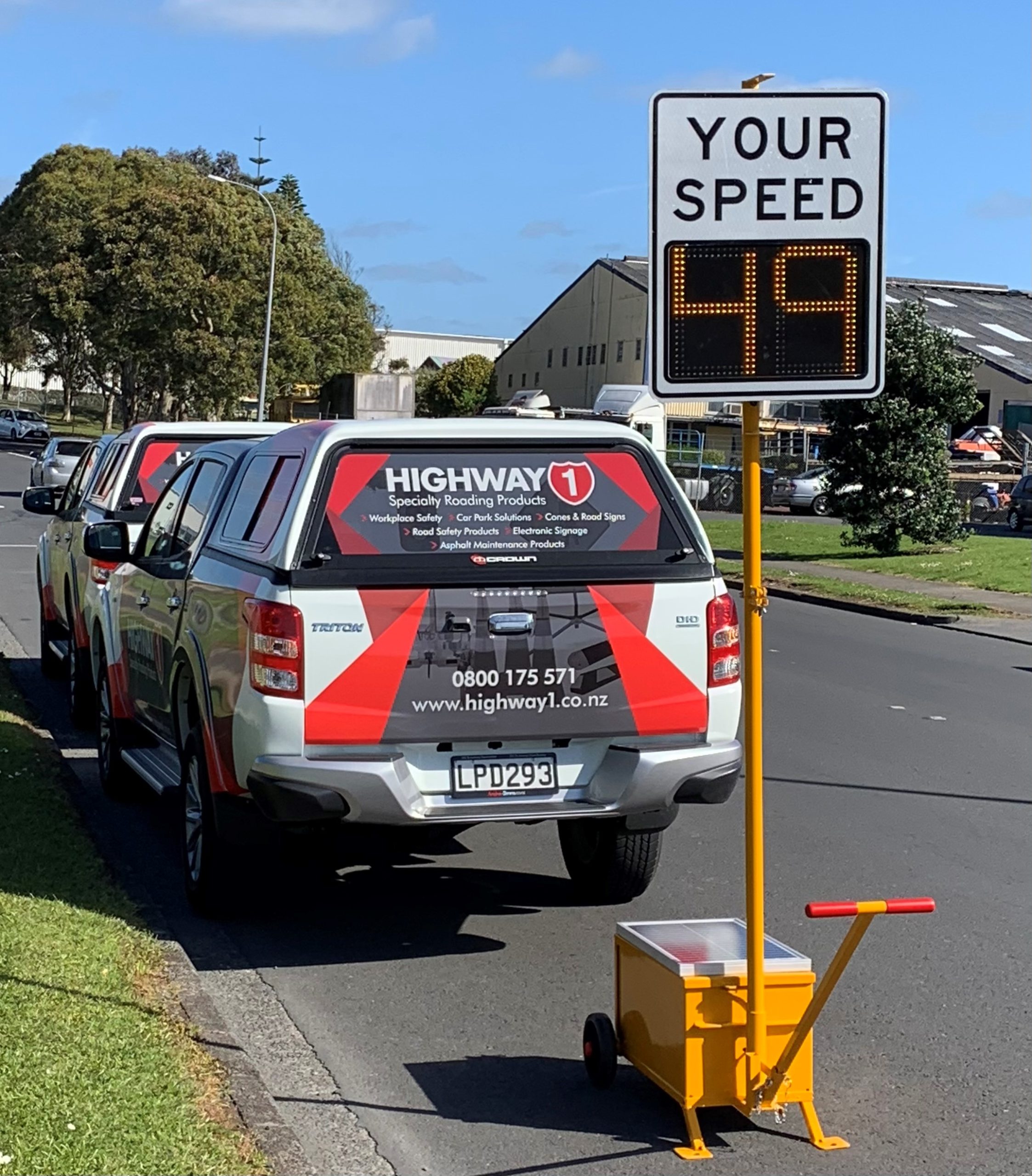 Cart-Mounted Porta Speed Radar Sign - Solar Powered
